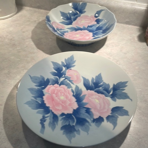 Dining | Vintage Asian Platter Matching Bowl | Poshmark